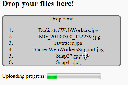 Drag and drop files and upload them using Ajax/Xhr2 – HTML game