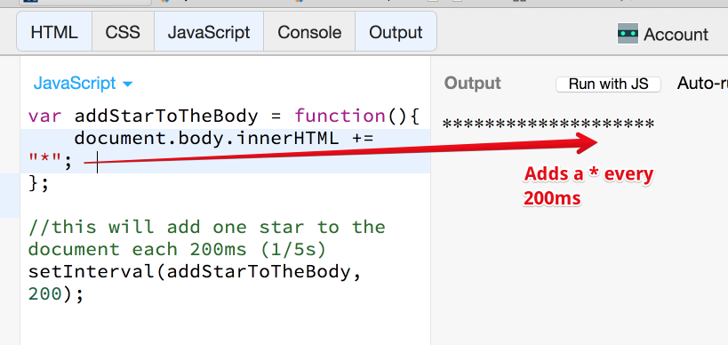 The “game loop” – HTML game