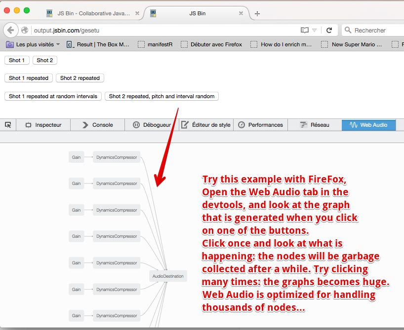 Working with sound samples loaded in memory – HTML game