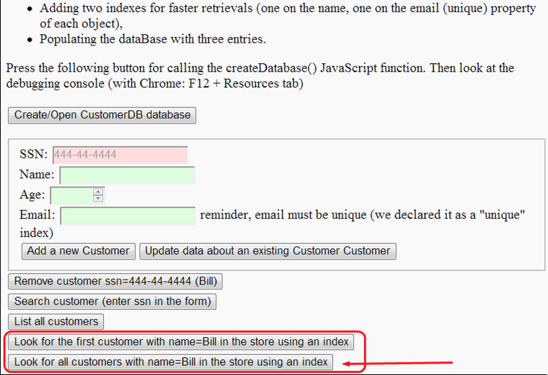 Using IndexedDB: getting data – HTML game